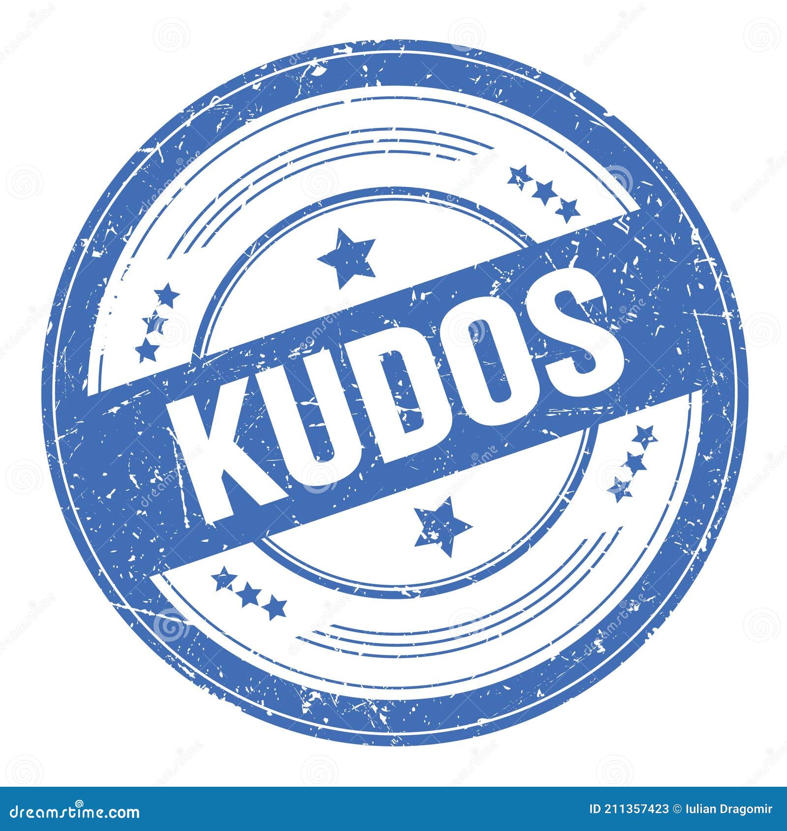 KUDOS Text on Blue Round Grungy Stamp Stock Illustration - Illustration ...