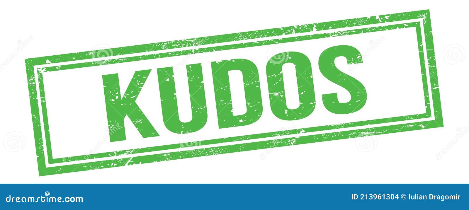 KUDOS Text on Green Grungy Vintage Stamp Stock Illustration ...