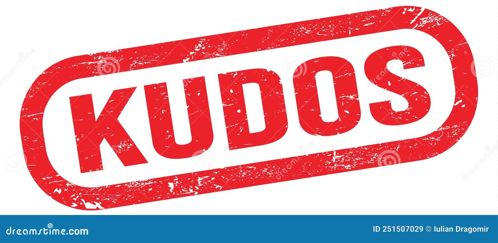 KUDOS, Text on Red Rectangle Stamp Sign Stock Illustration ...