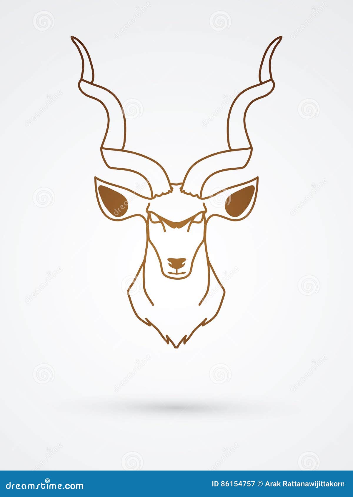 Kudu head front view stock vector. Illustration of cartoon - 86154757