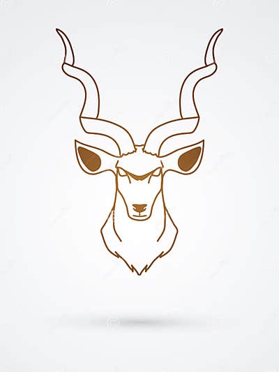 Kudu head front view stock vector. Illustration of cartoon - 86154757