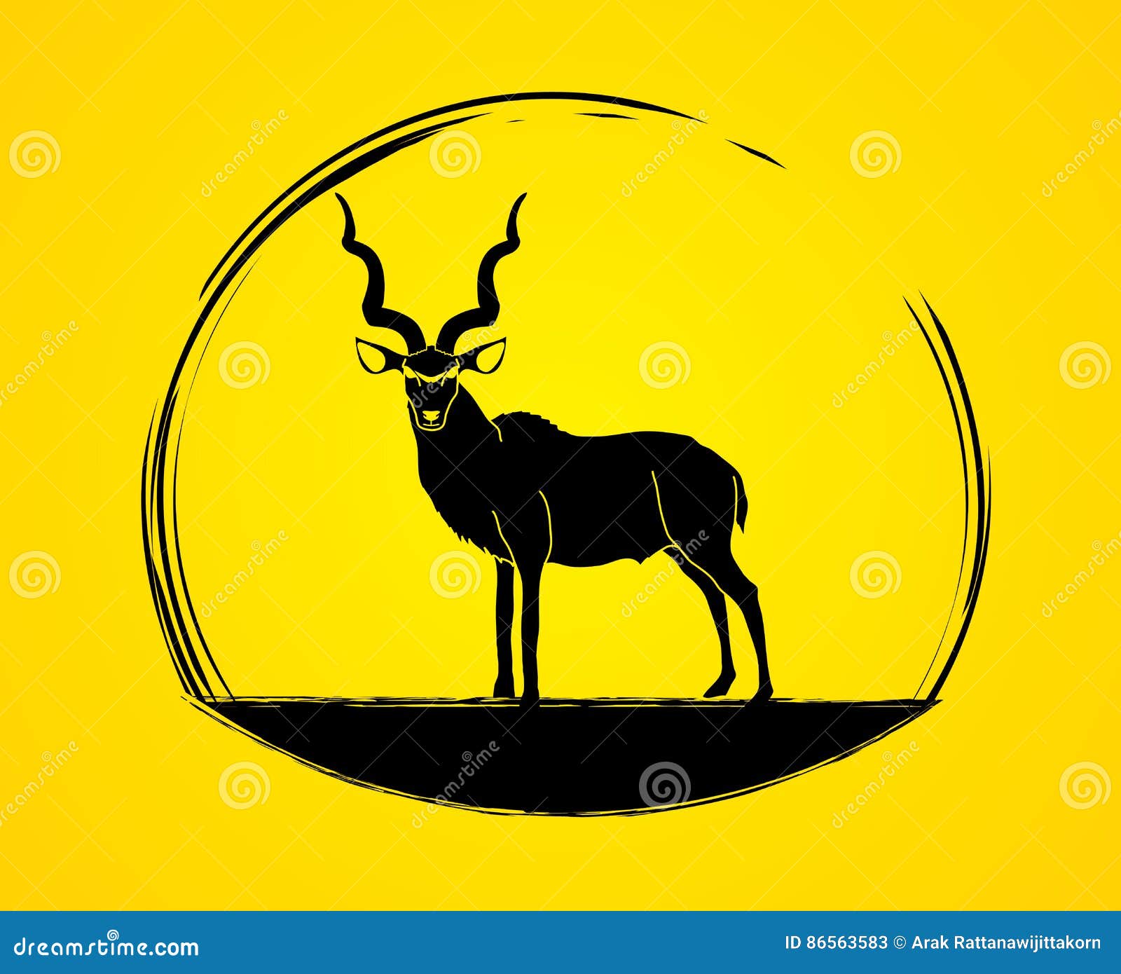 Kudu Standing Graphic Vector. Stock Vector - Illustration of isolated ...