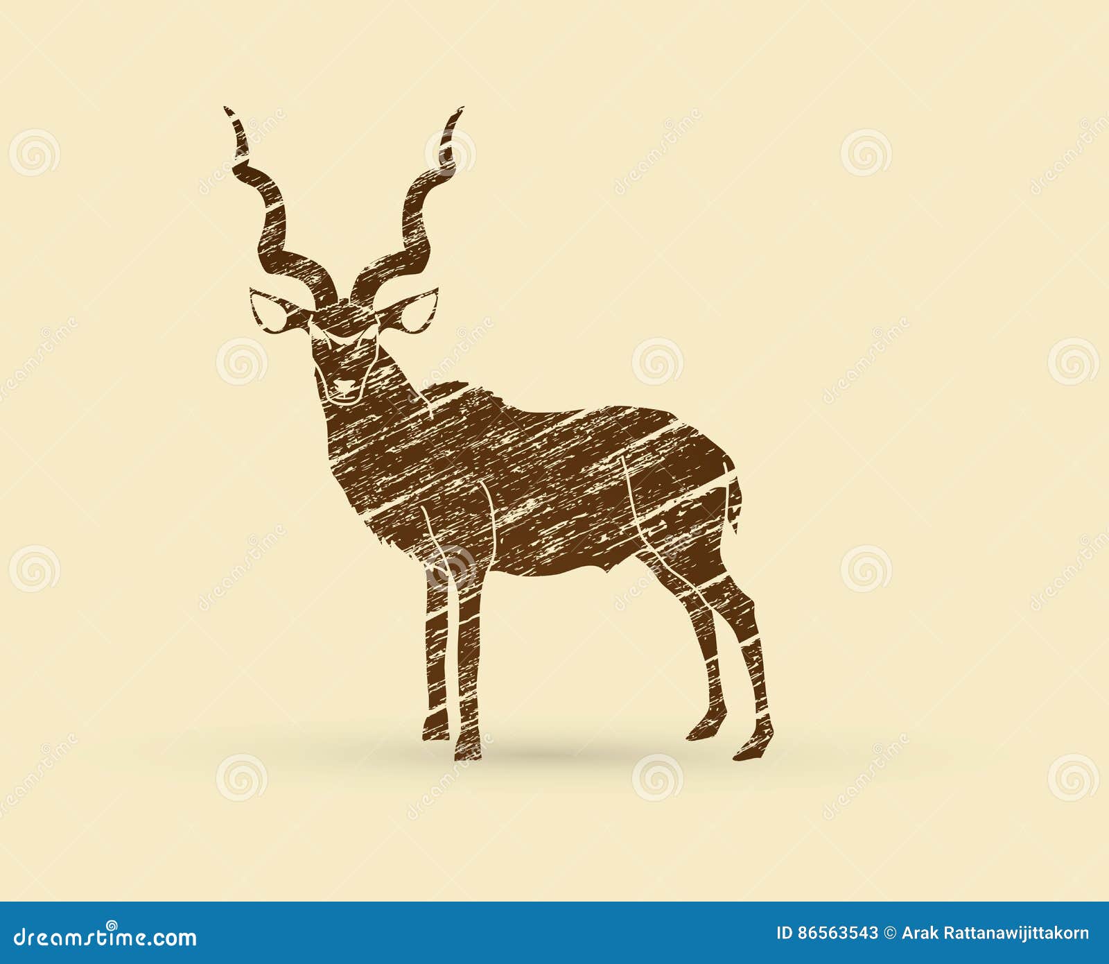 Kudu Standing Graphic Vector Stock Vector - Illustration of graphic ...