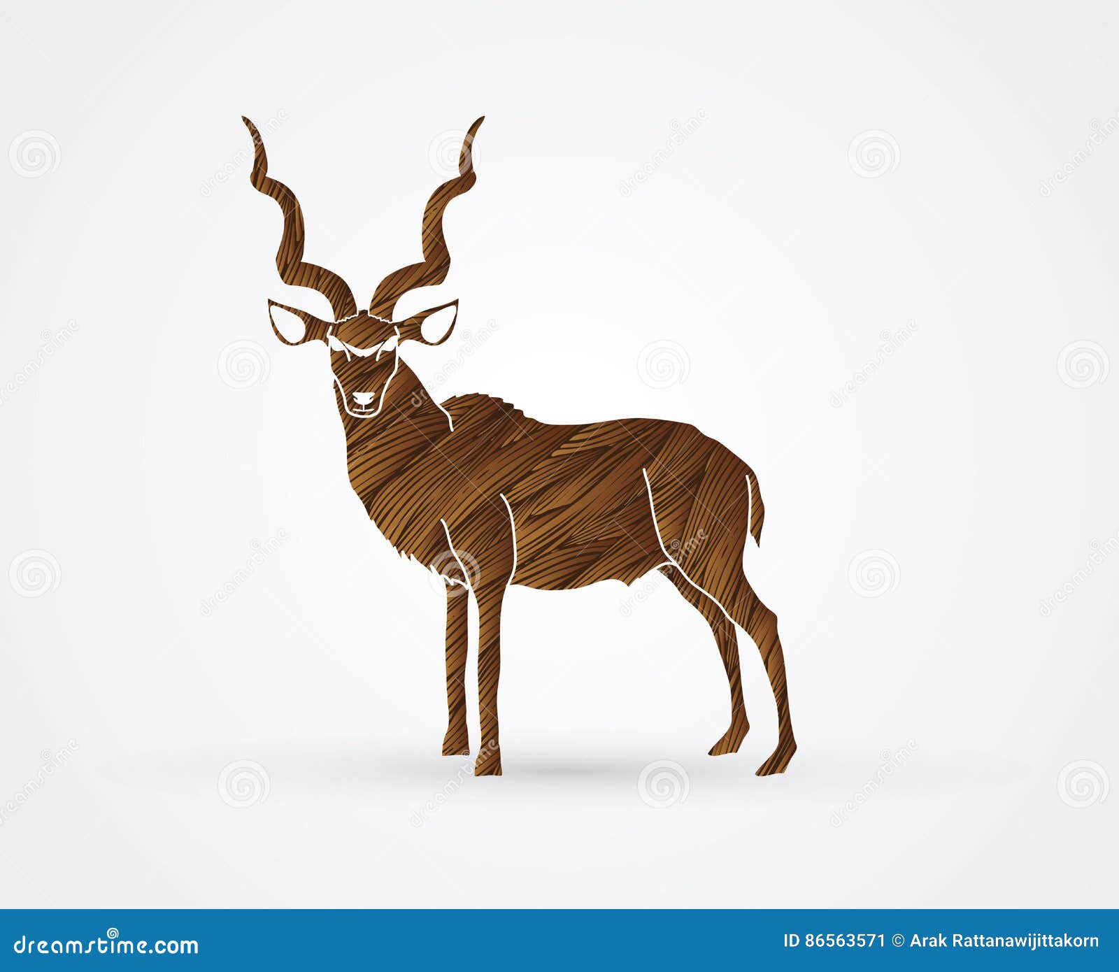 Kudu Standing Graphic Vector Stock Vector - Illustration of decoration ...