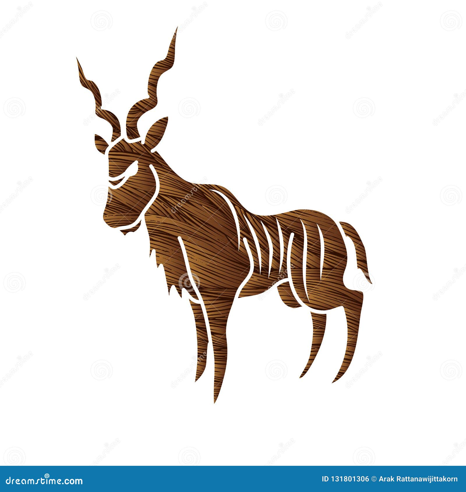 Kudu Standing Graphic Vector. Stock Vector - Illustration of hiking ...