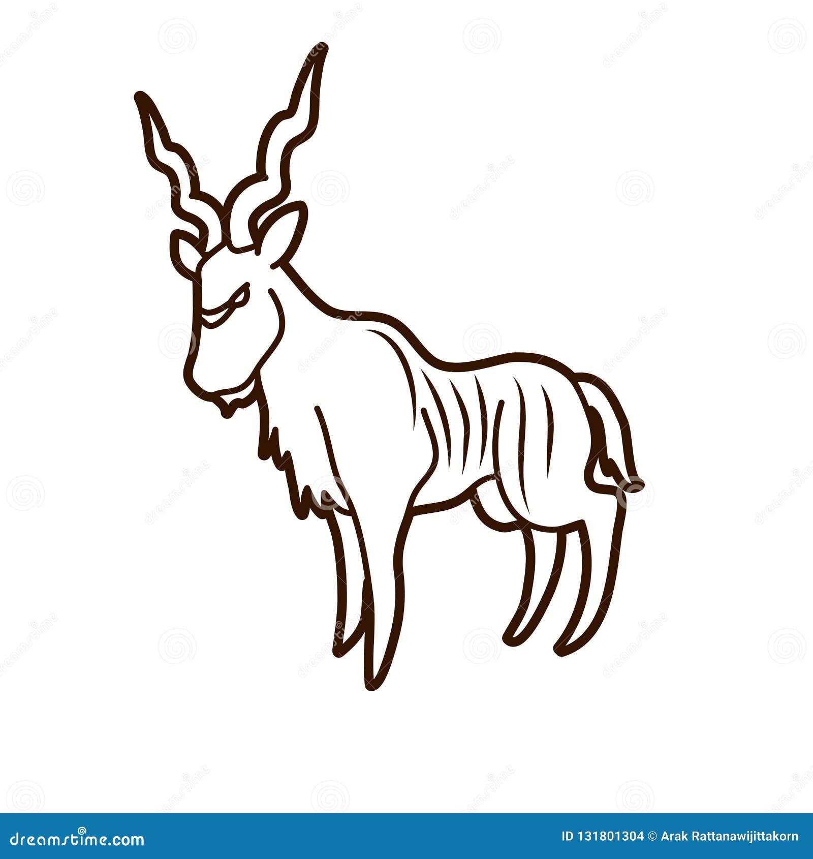 Kudu Standing Graphic Vector. Stock Vector - Illustration of drawing ...