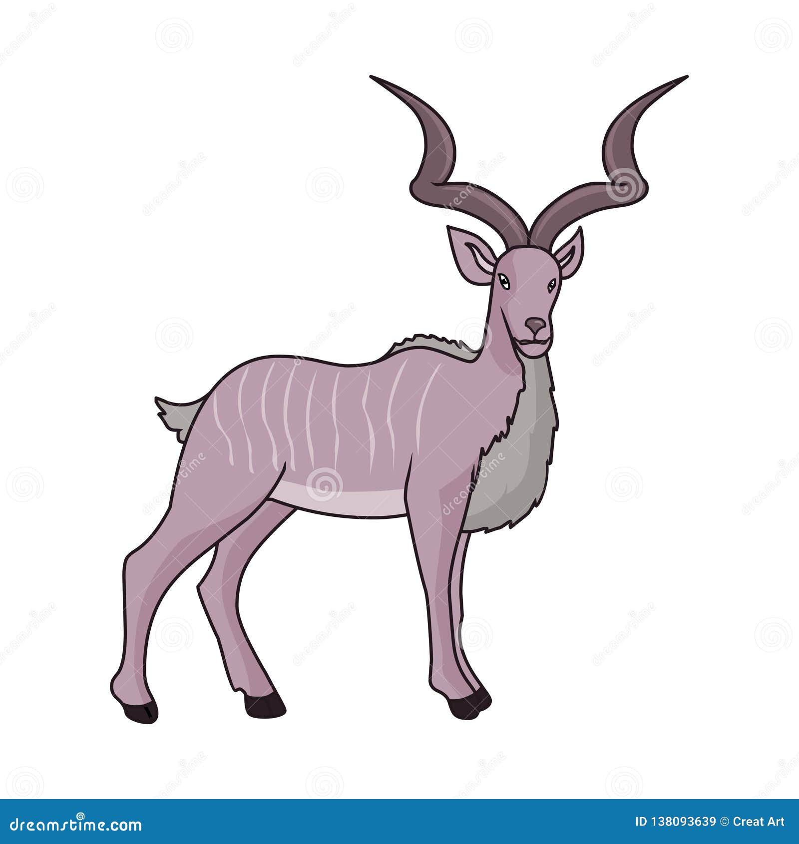 Kudu Vector Illustration.Deer Illustration Vector | CartoonDealer.com ...