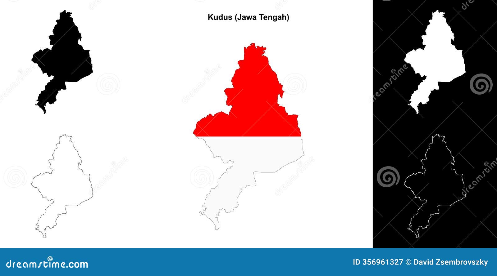 Kudus outline map stock illustration. Illustration of boundary - 356961327