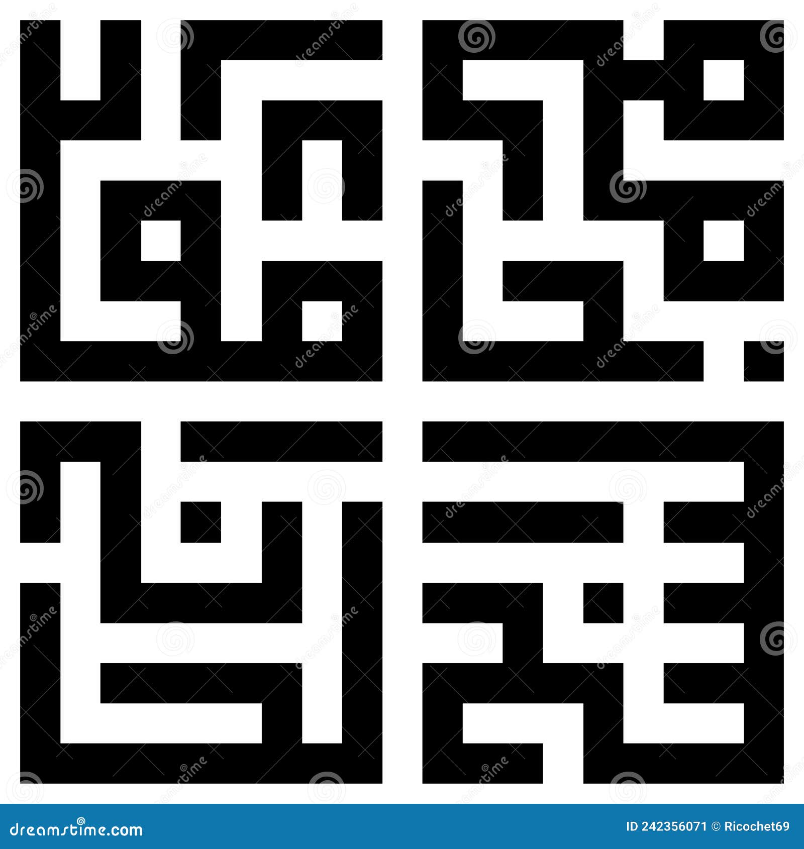 Kufic Pattern with a White Background Stock Illustration - Illustration ...