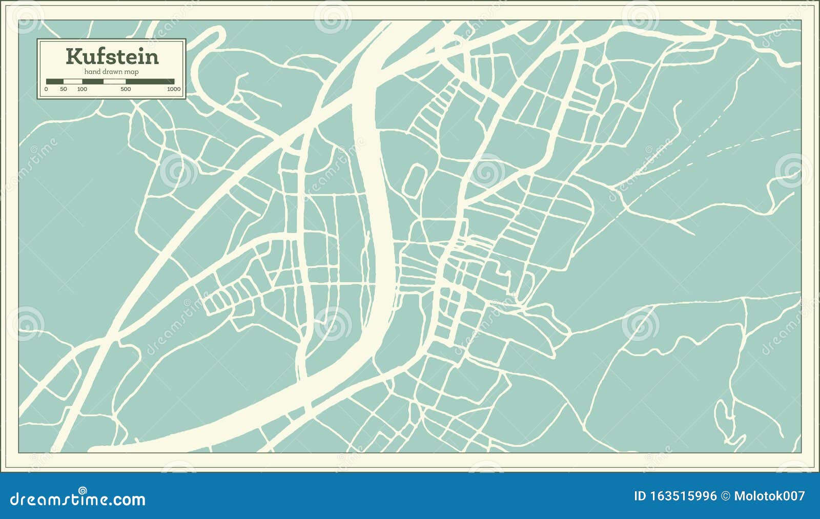 Kufstein Austria City Map in Retro Style. Outline Map Stock Vector ...