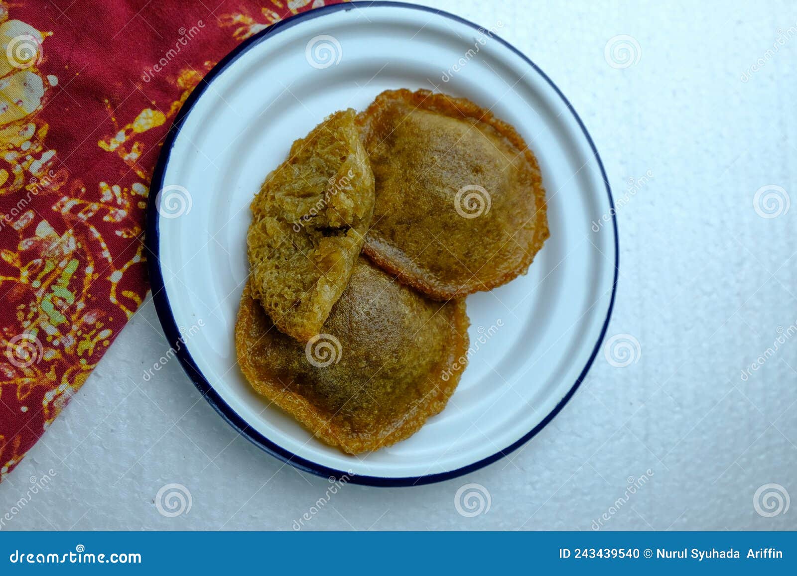 Kuih Cucur on White Background Stock Photo - Image of baking, food ...