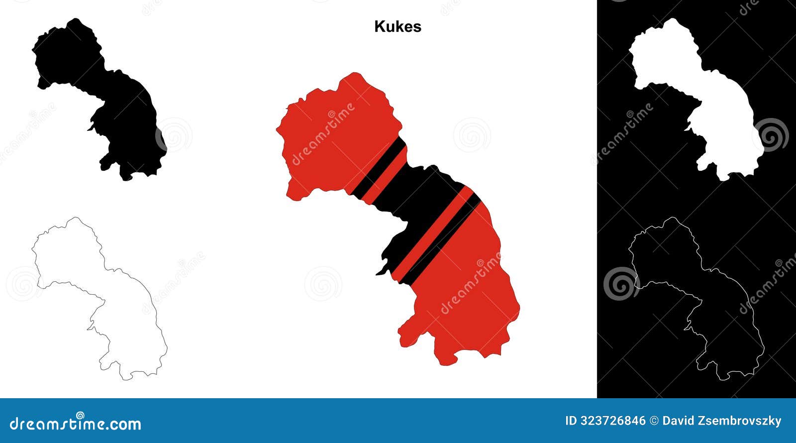 Kukes outline map stock vector. Illustration of silhouette - 323726846