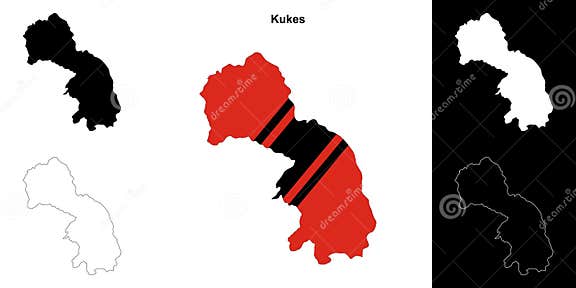 Kukes outline map stock vector. Illustration of silhouette - 323726846