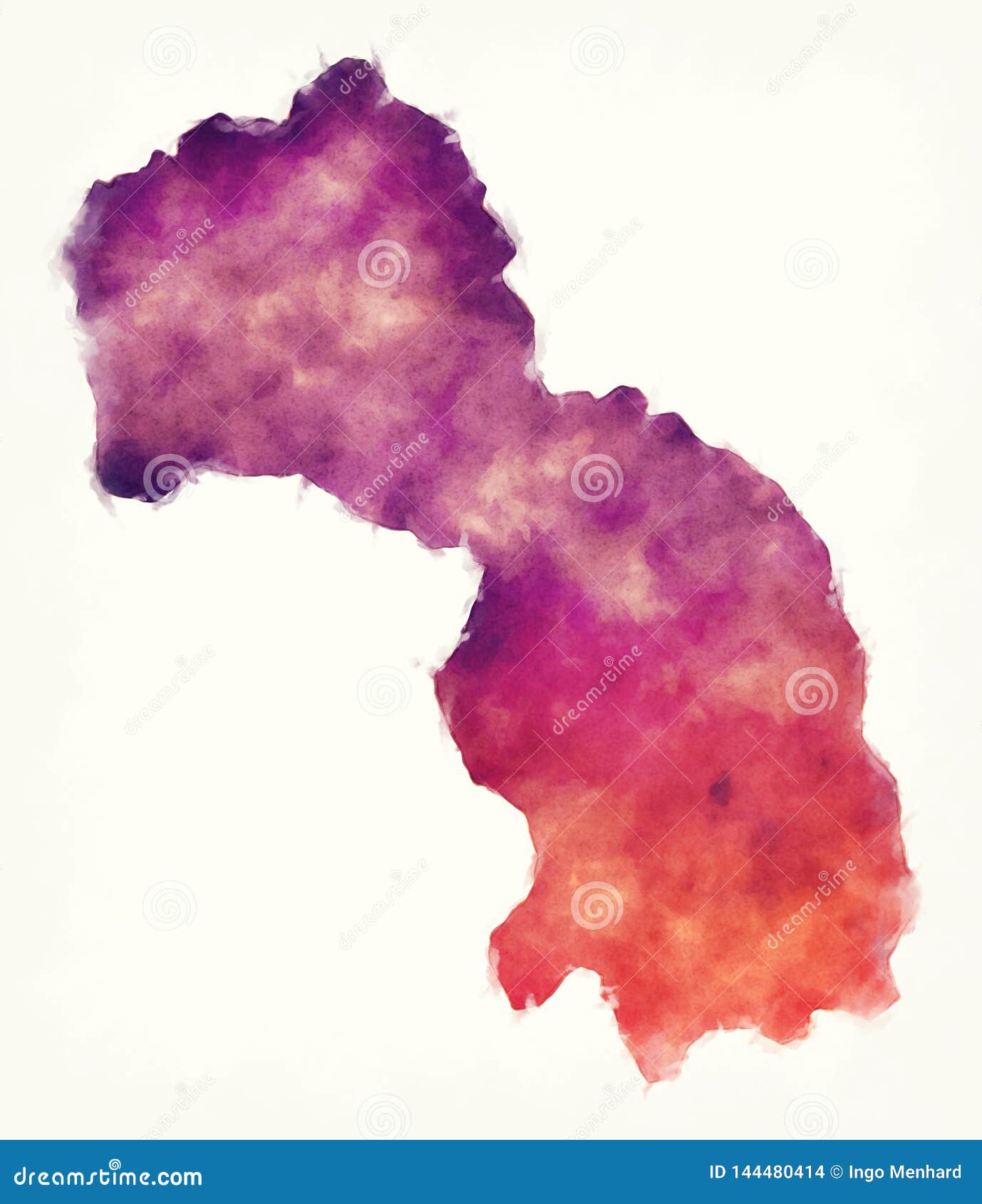 Kukes Watercolor County Map of Albania Stock Illustration ...