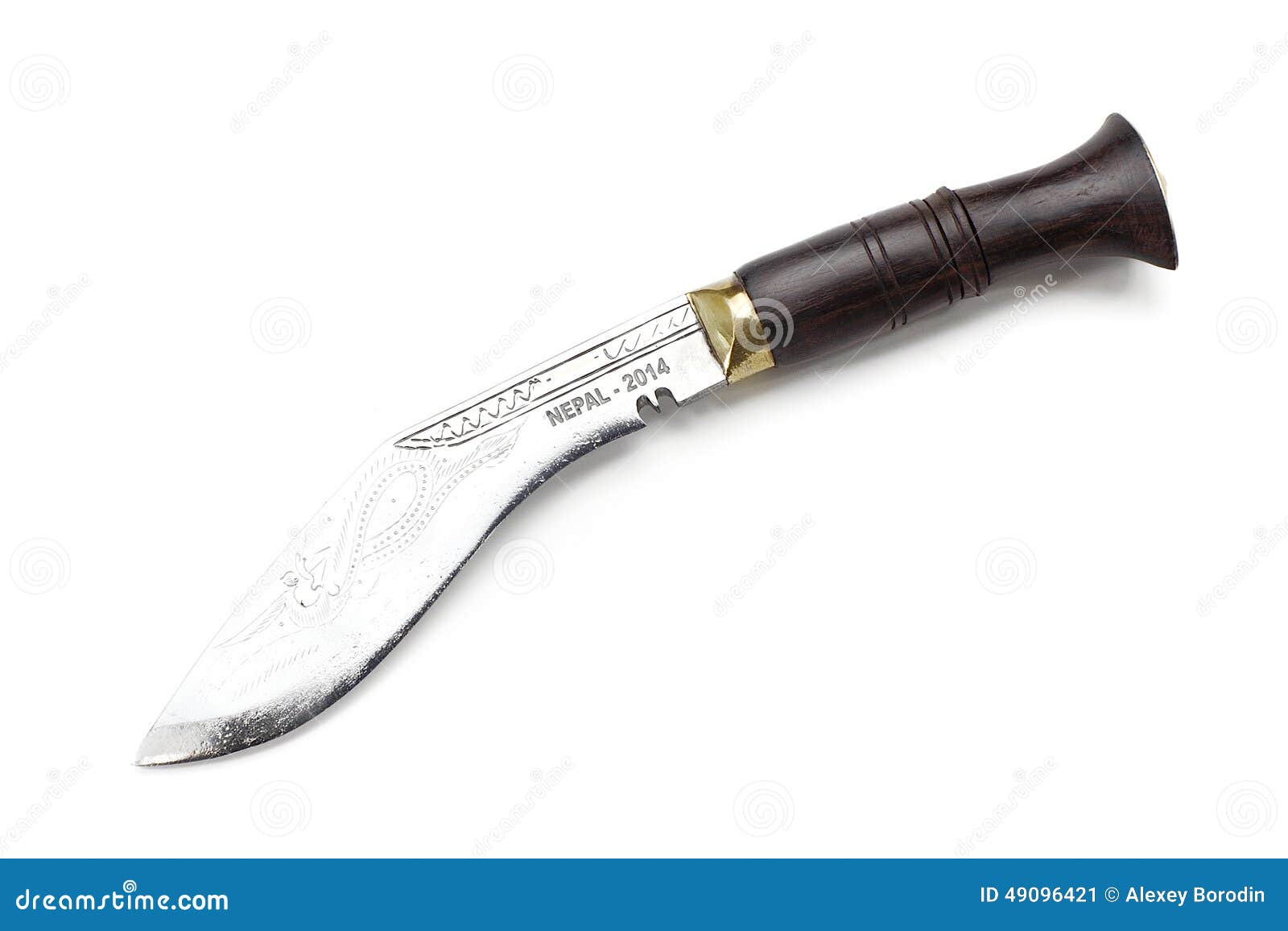 Kukri Knife Diagonal Isolated Stock Image - Image of curved, karda ...