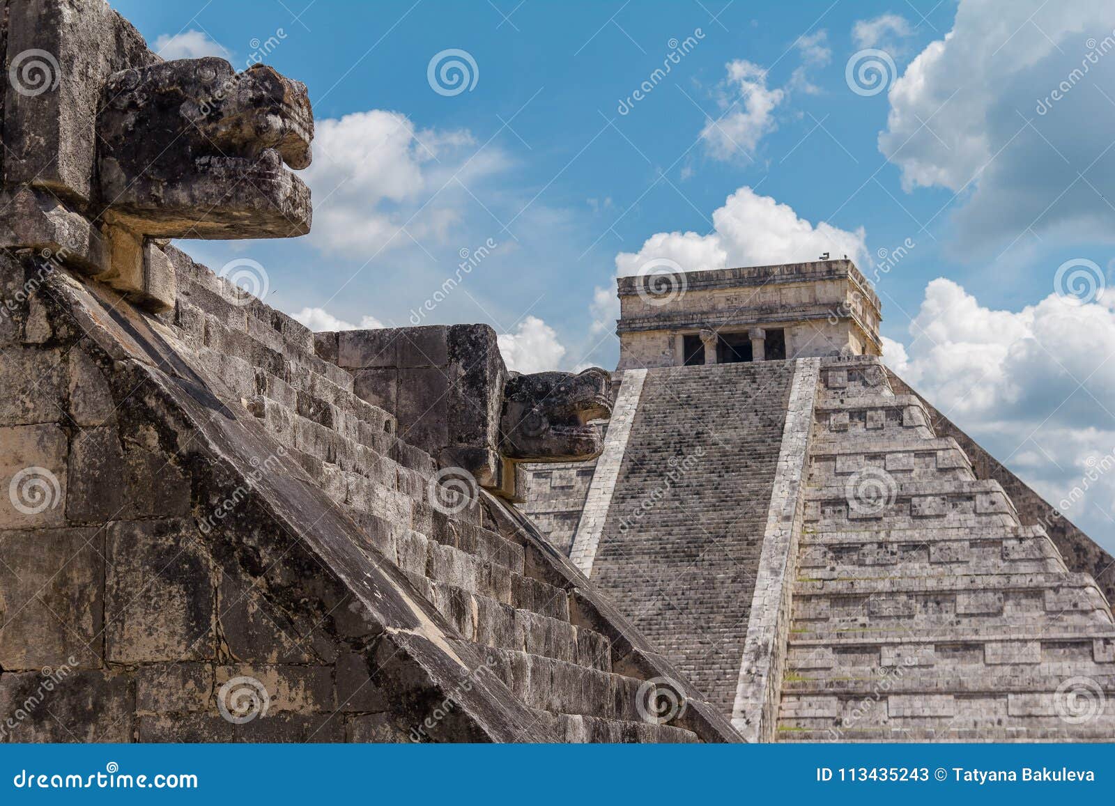 Kukulkan pyramid. stock image. Image of pyramid, building - 113435243