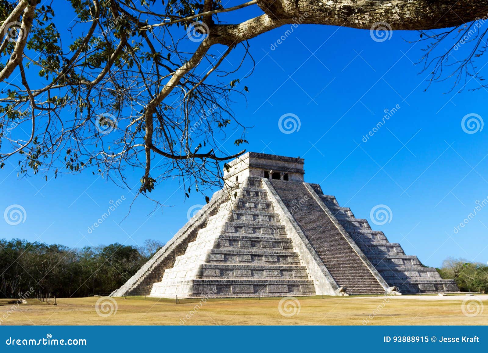 Kukulkan Pyramid View stock image. Image of landmark - 93888915