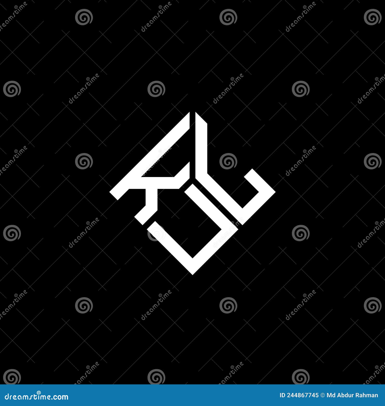 KUL Letter Logo Design On Black Background. KUL Creative Initials ...