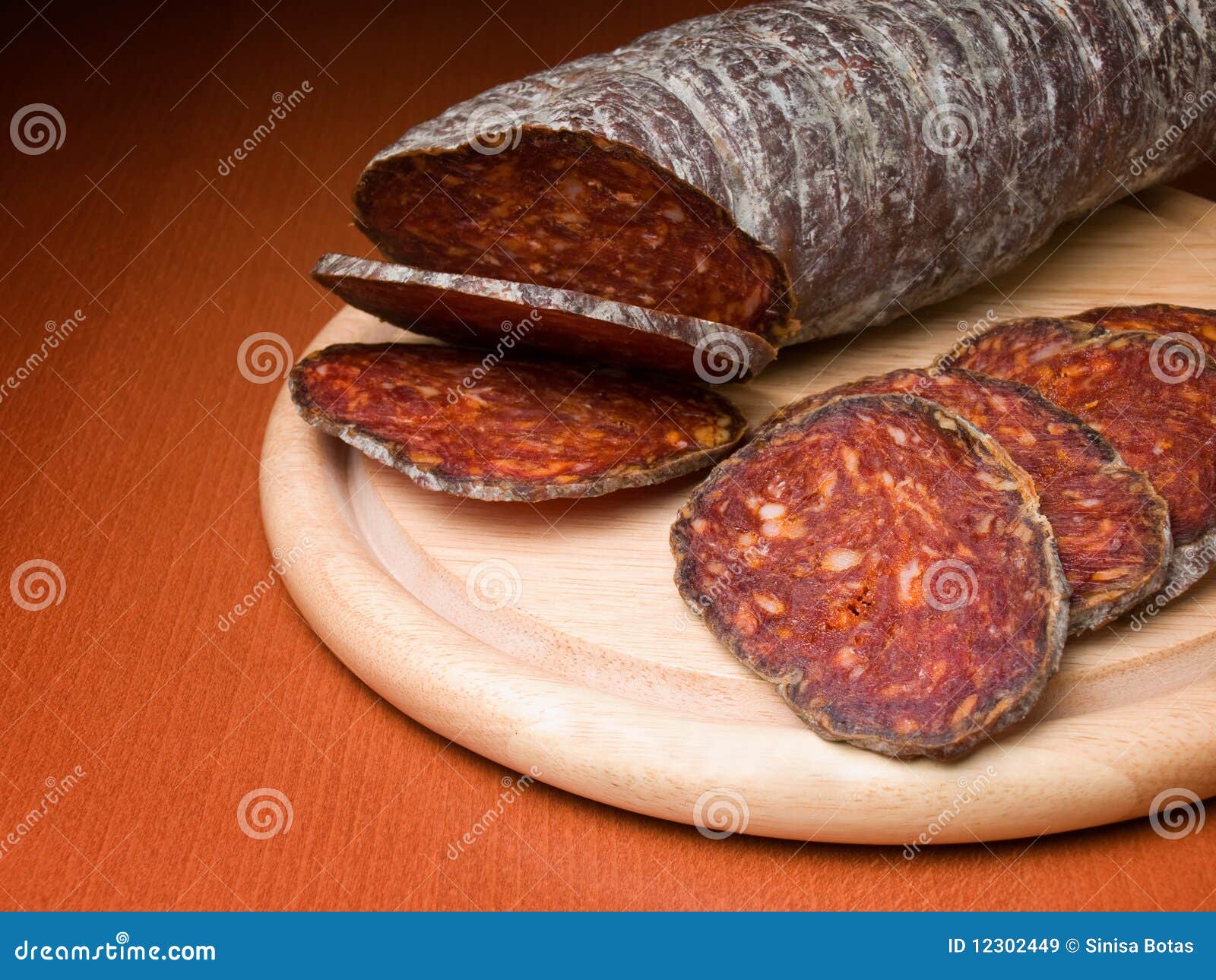 Kulen slice stock image. Image of kitchen, dried, group - 12302449