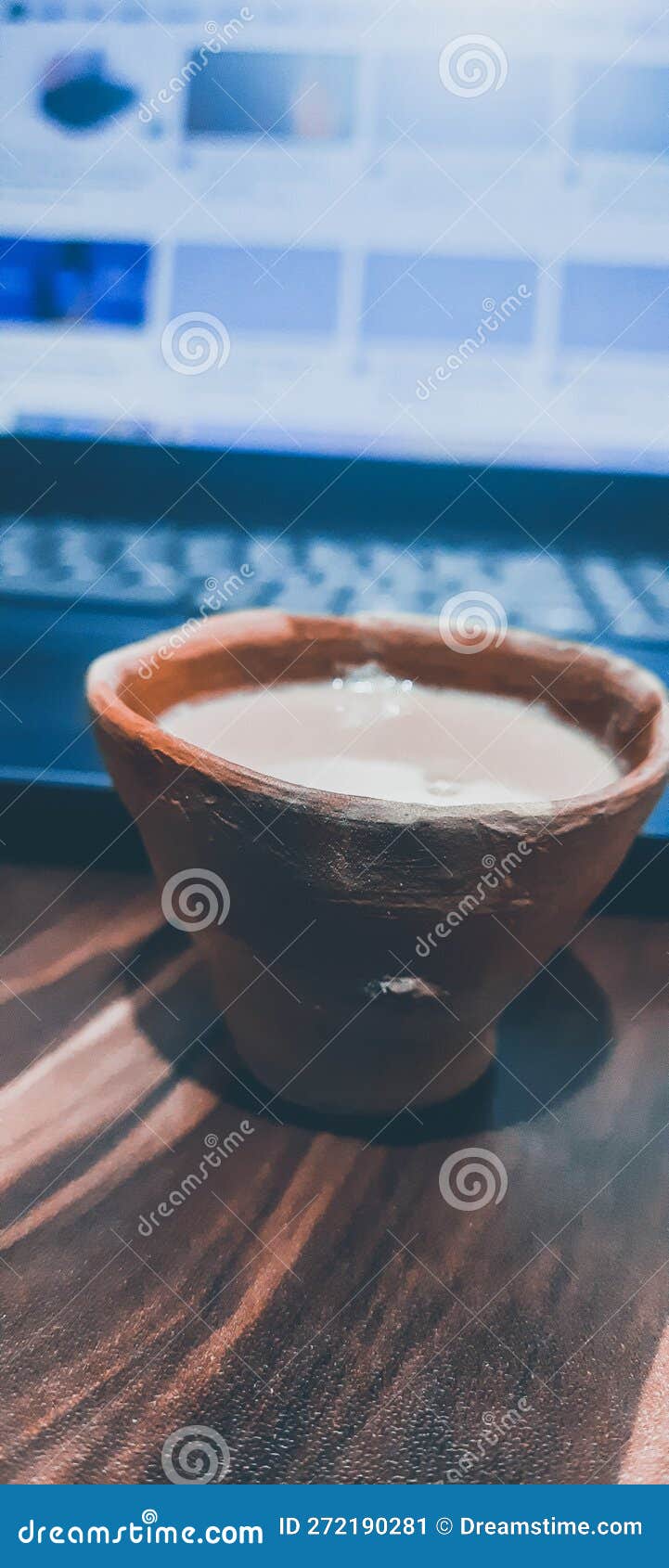Kulhad Tea at Work with Laptop Stock Image - Image of kulhad, esthetic ...
