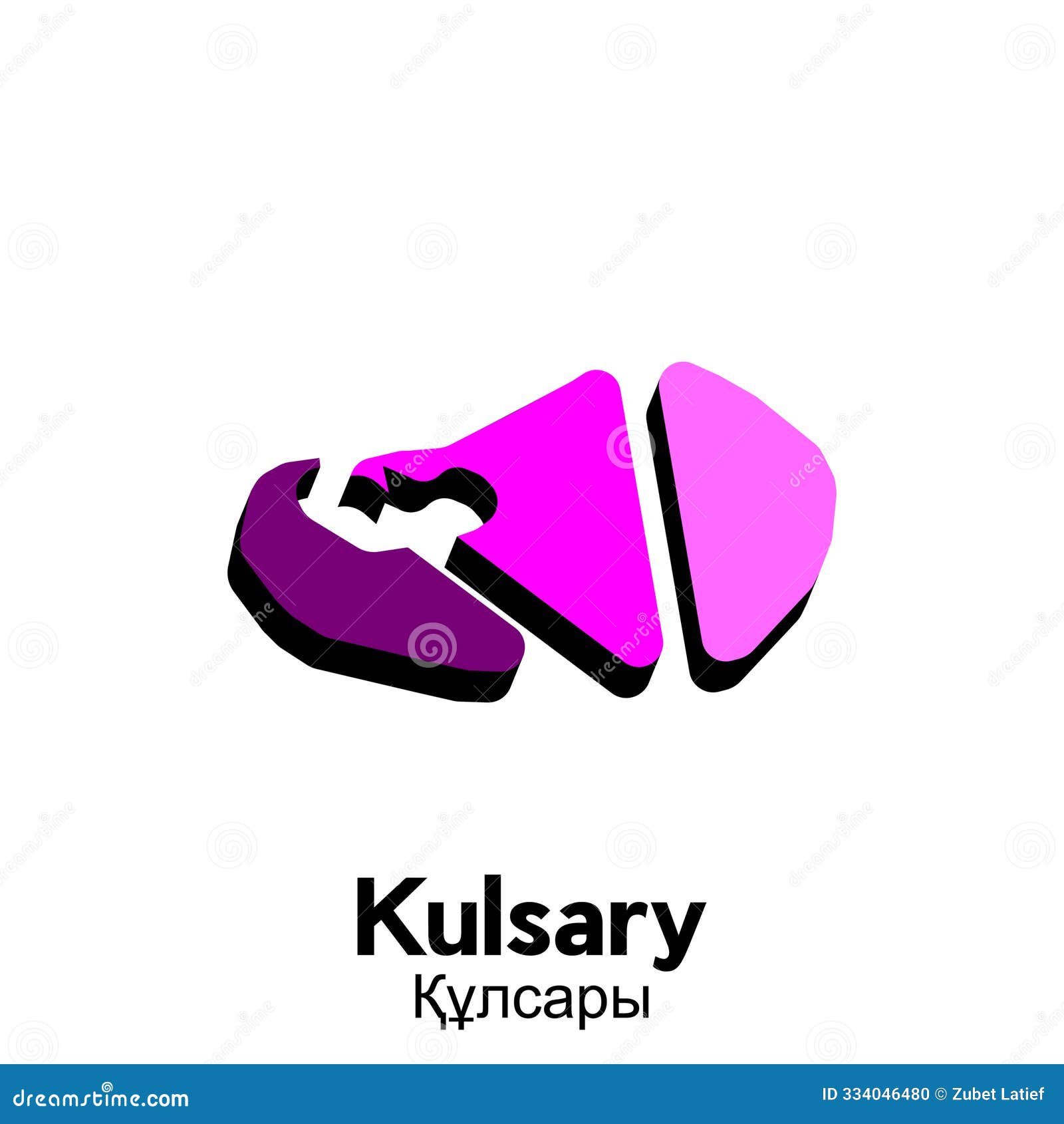 Kulsary Map Vector Illustration Modern, Illustrated Map of Kazakhstan ...