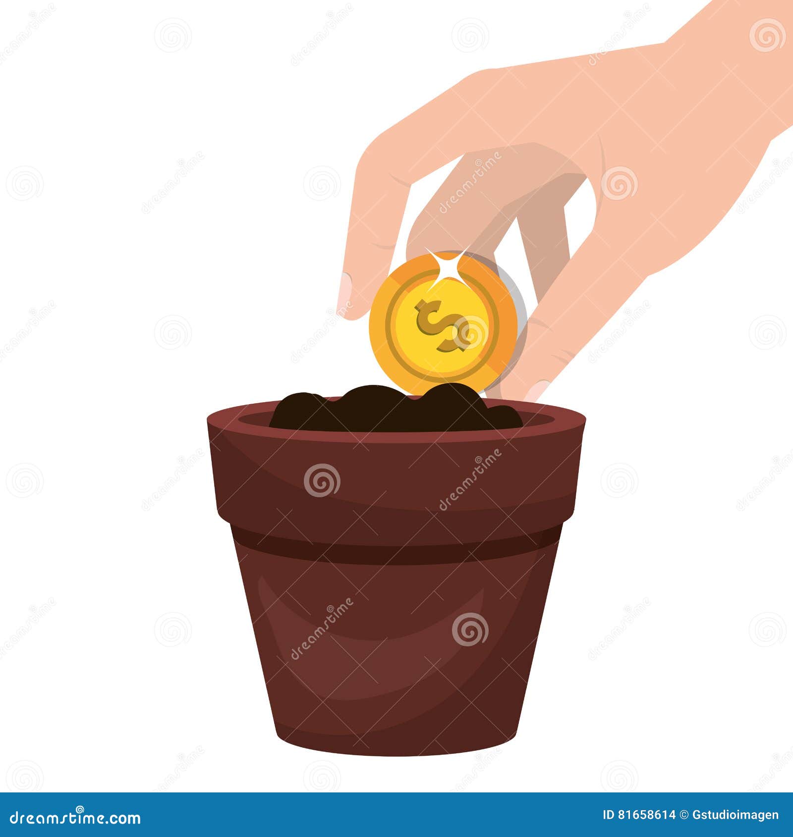 Kultivieren Sie Geld Im Topf Vektor Abbildung - Illustration von ...