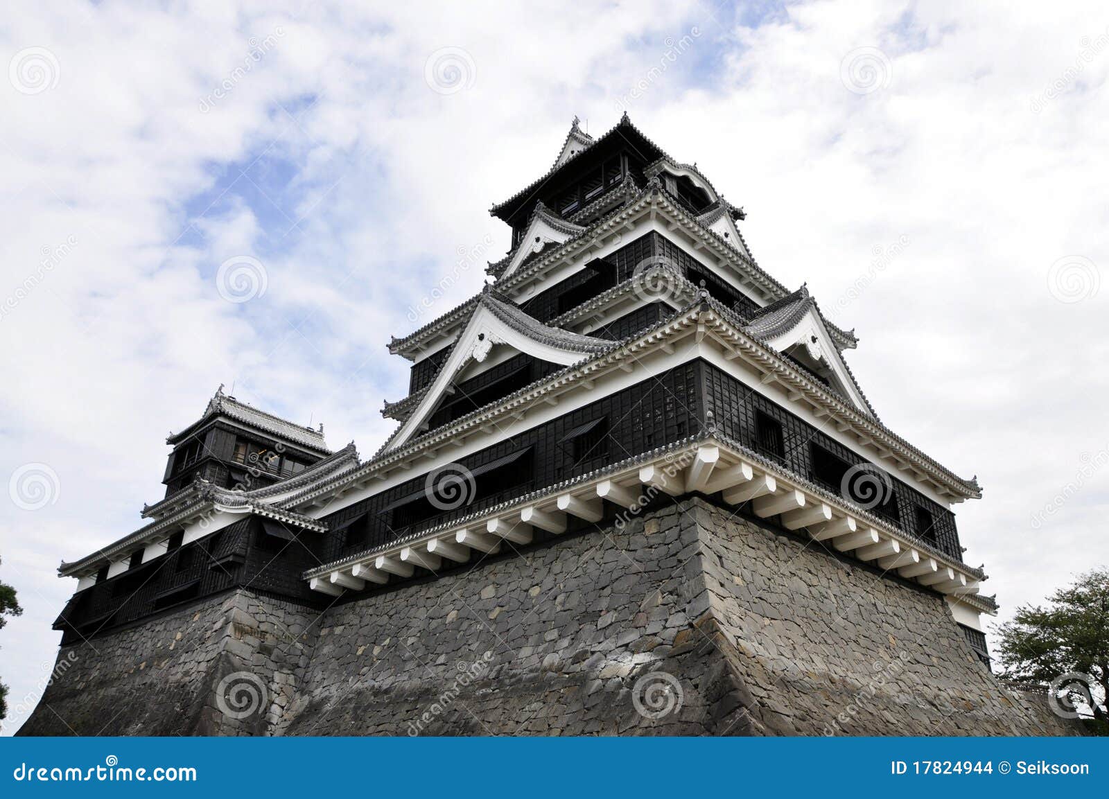 Old Castle In Japan. Matsumoto Castle Against Night Sky. Castle In ...
