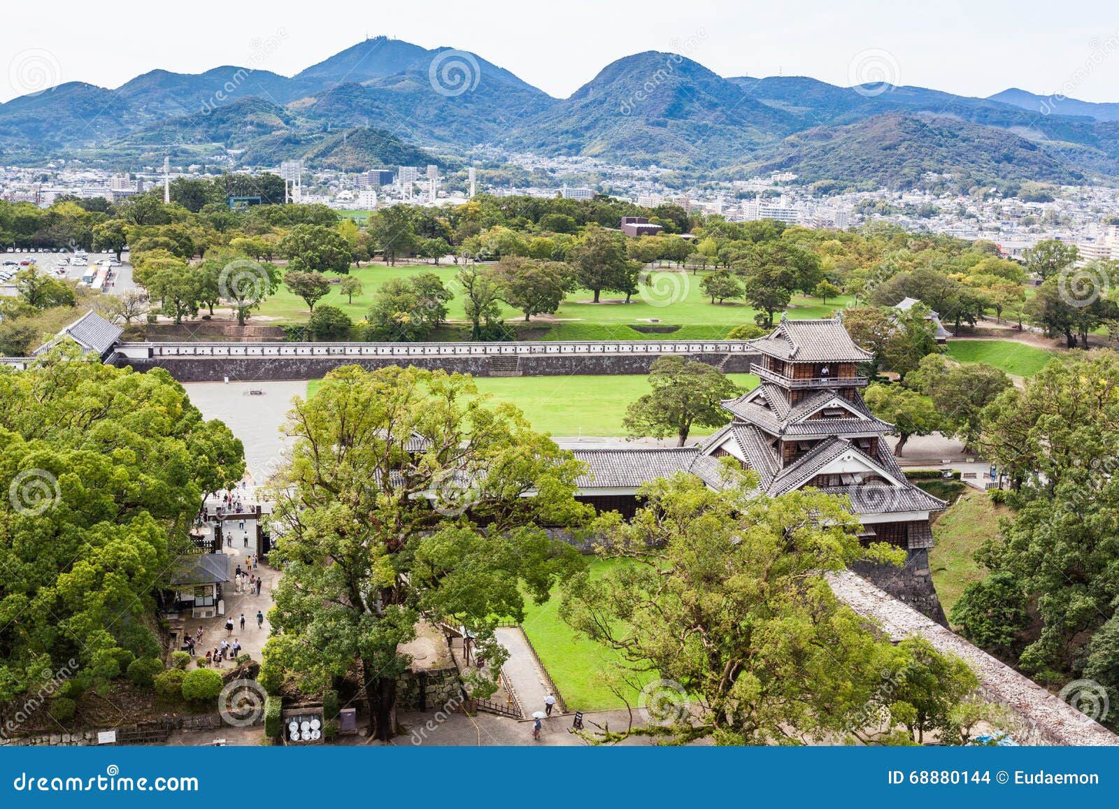 Kumamoto City Panoramic View Stock Photo - Image of bird, defensive ...