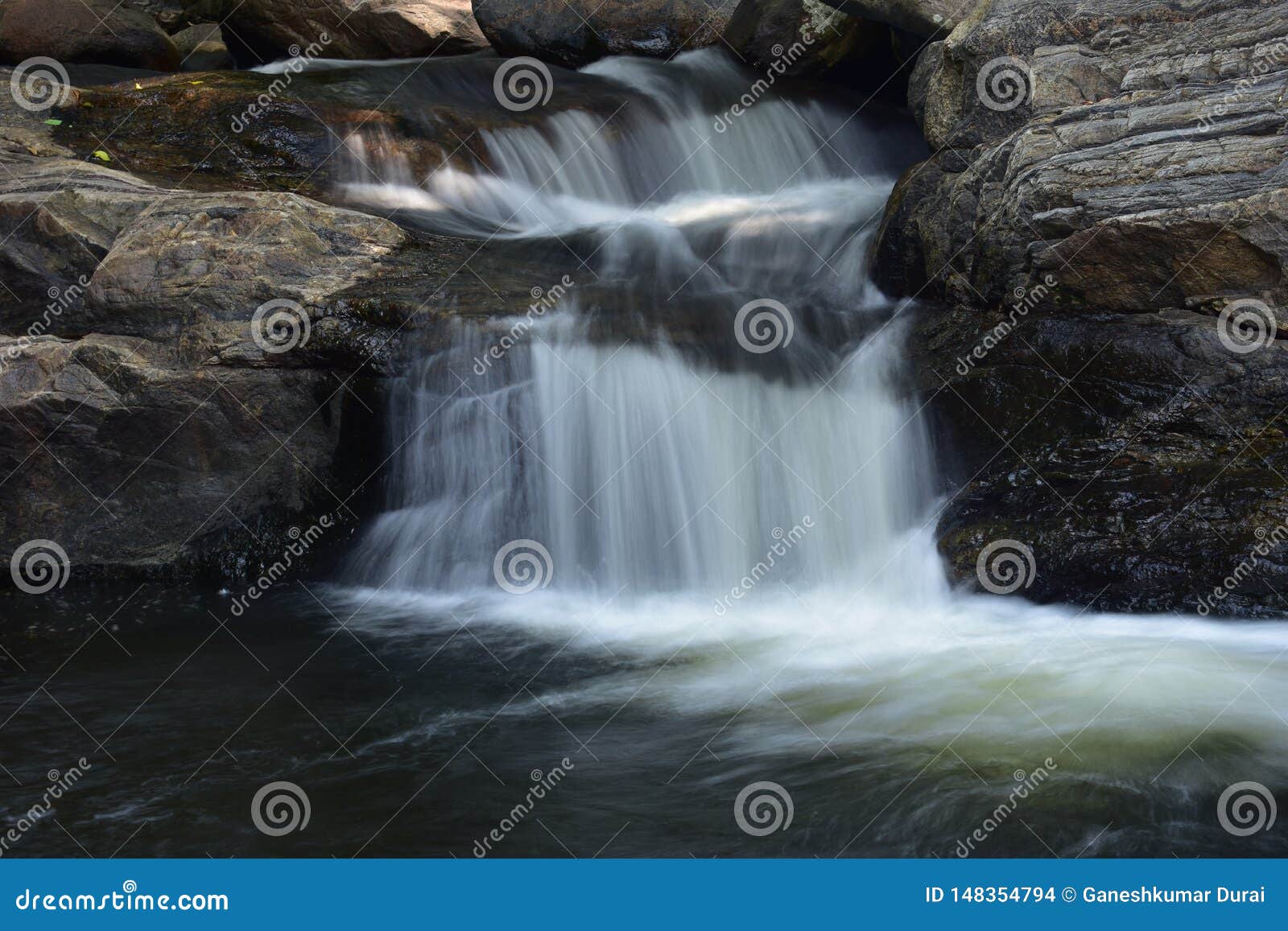Kumbakkarai Water Falls - the Pambar River Stock Photo - Image of asia ...