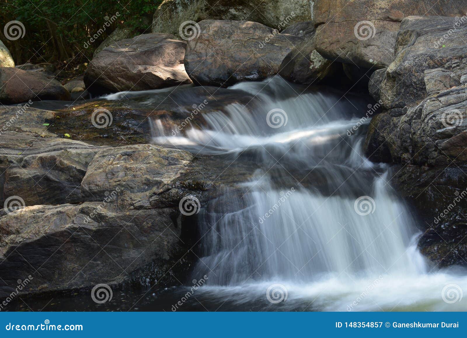 Kumbakkarai Water Falls - the Pambar River Stock Image - Image of ...