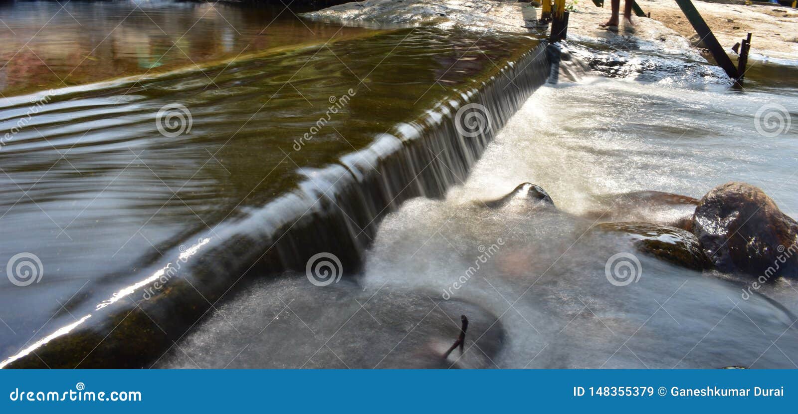 Kumbakkarai Water Falls - the Pambar River Stock Image - Image of ...