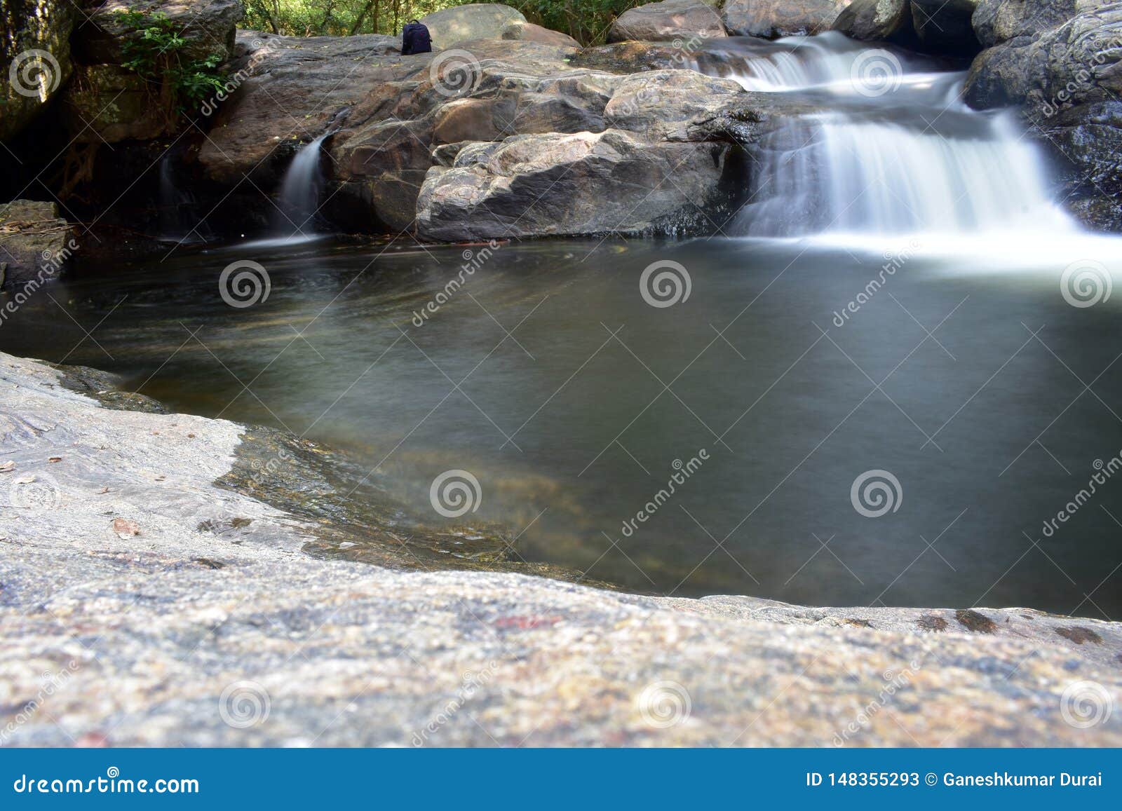 Kumbakkarai Water Falls and the Pambar River Flows Along the Rocks ...
