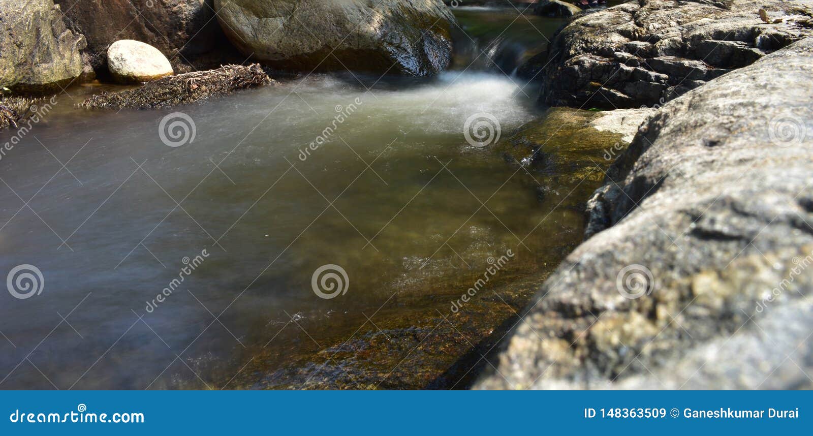 Kumbakkarai Water Falls and the Pambar River Flows Along the Rocks ...