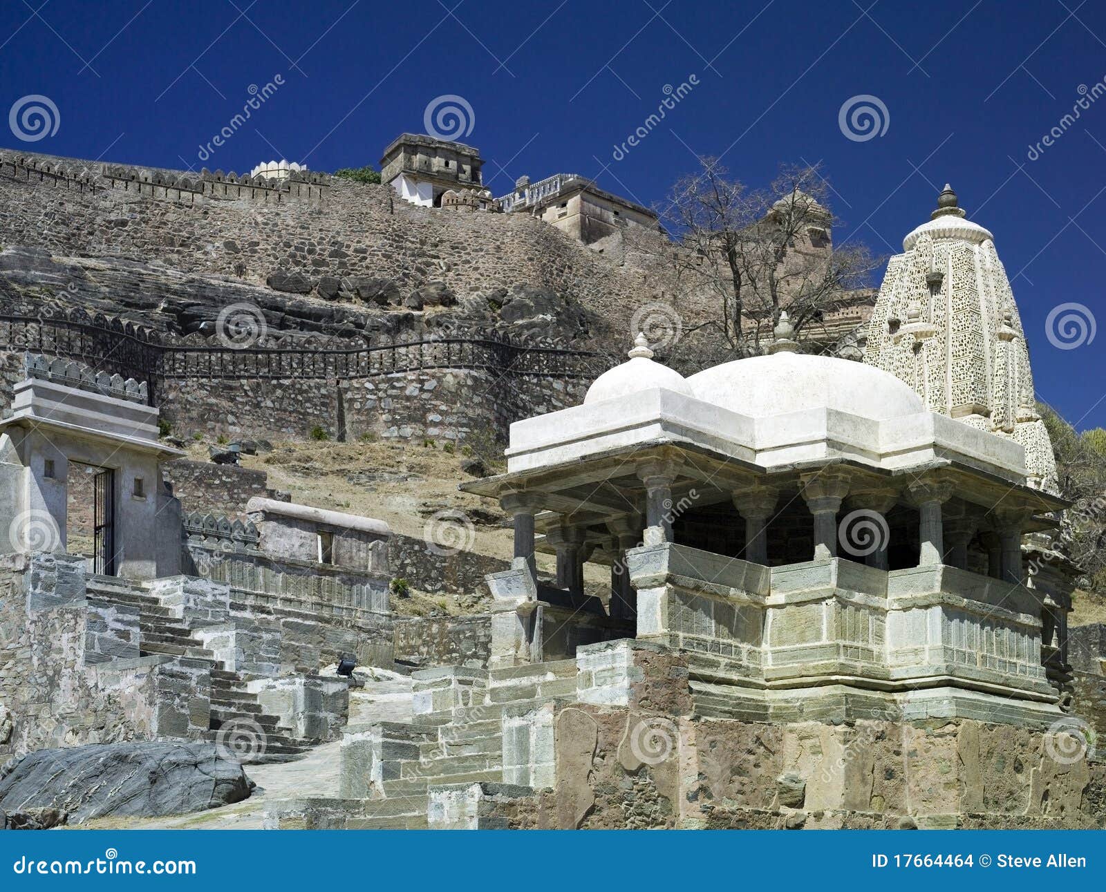 Kumbhalgarth Fort & Temple - Rajasthan - India Stock Photo - Image of ...