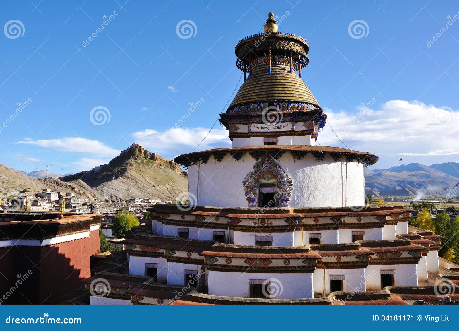 Kumbum Stupa Tibet stock image. Image of oriental, aisa - 34181171