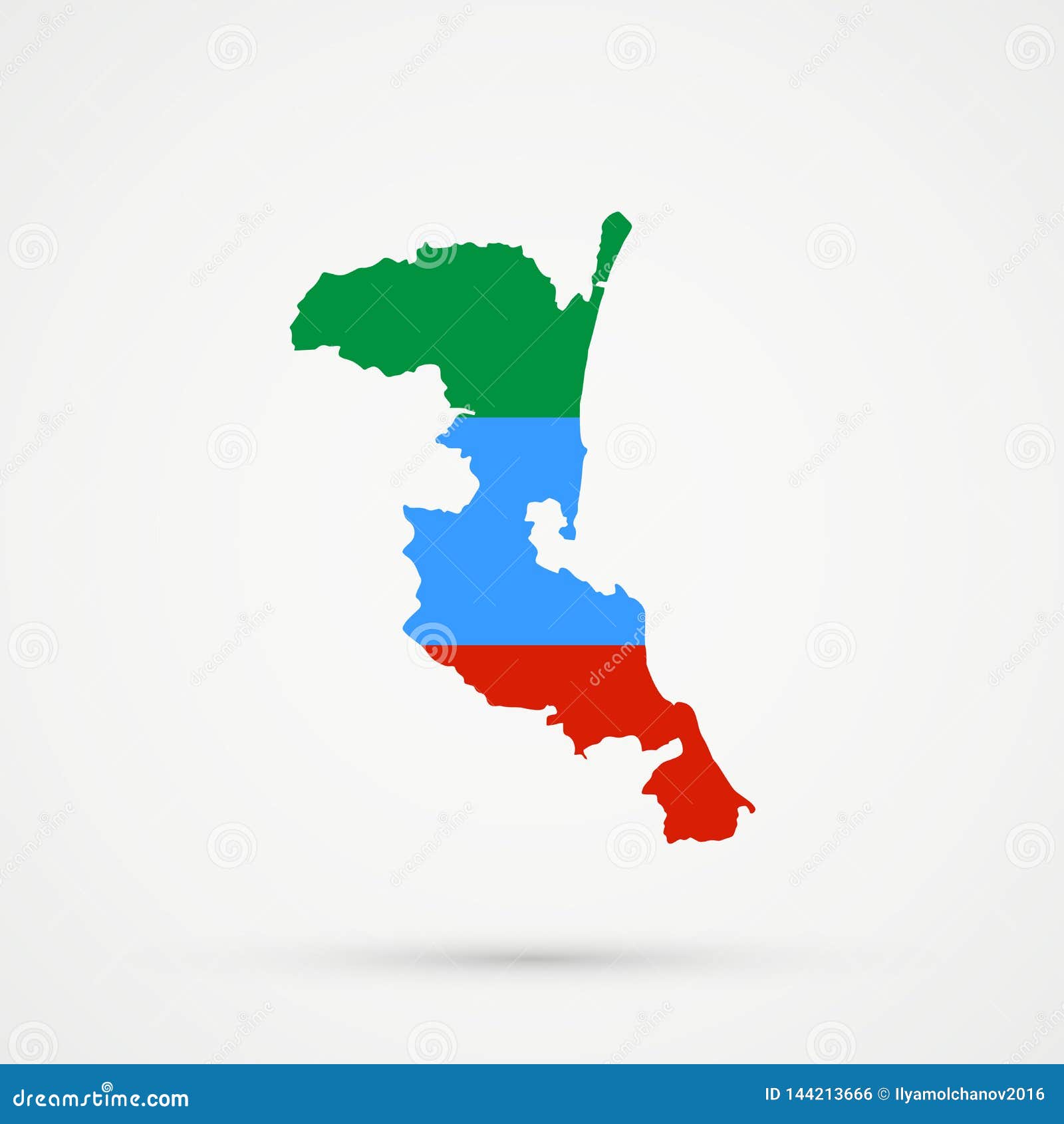 Kumykia Dagestan Map In Khalaj Ethnic Groups Flag Colors, Editable ...