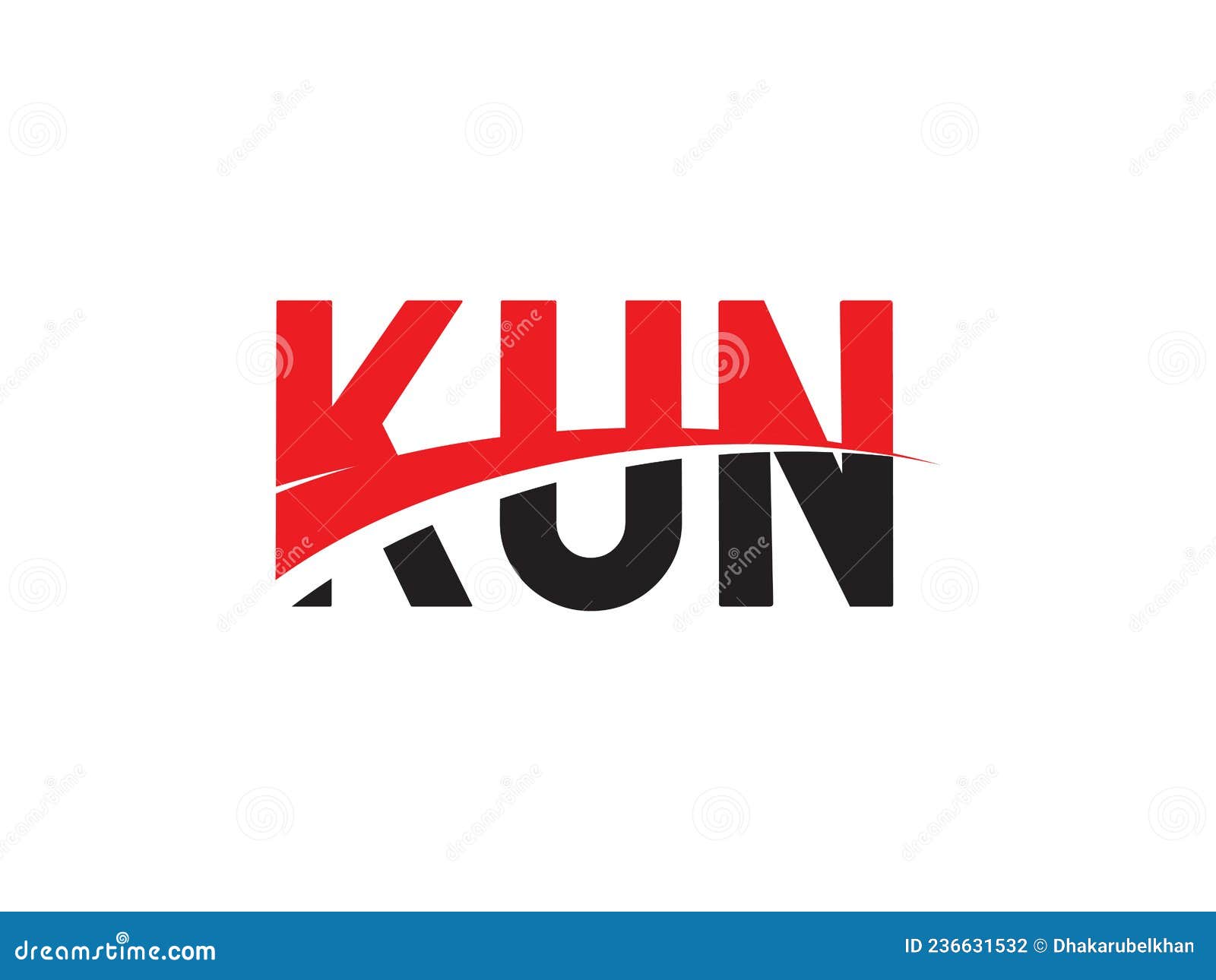 KUN Letter Initial Logo Design Stock Vector - Illustration of alphabet ...