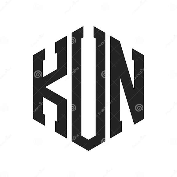 KUN Logo Design. Initial Letter KUN Monogram Logo Using Hexagon Shape ...