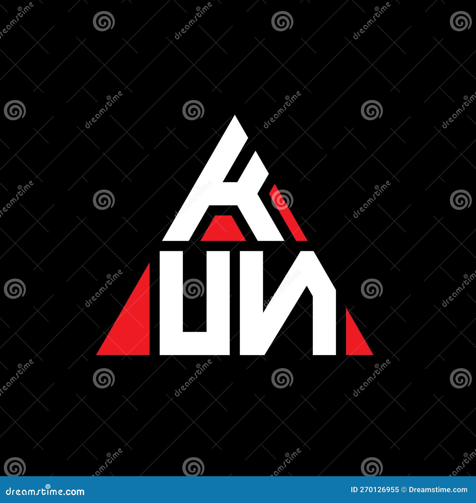 KUN Triangle Letter Logo Design with Triangle Shape. KUN Triangle Logo ...
