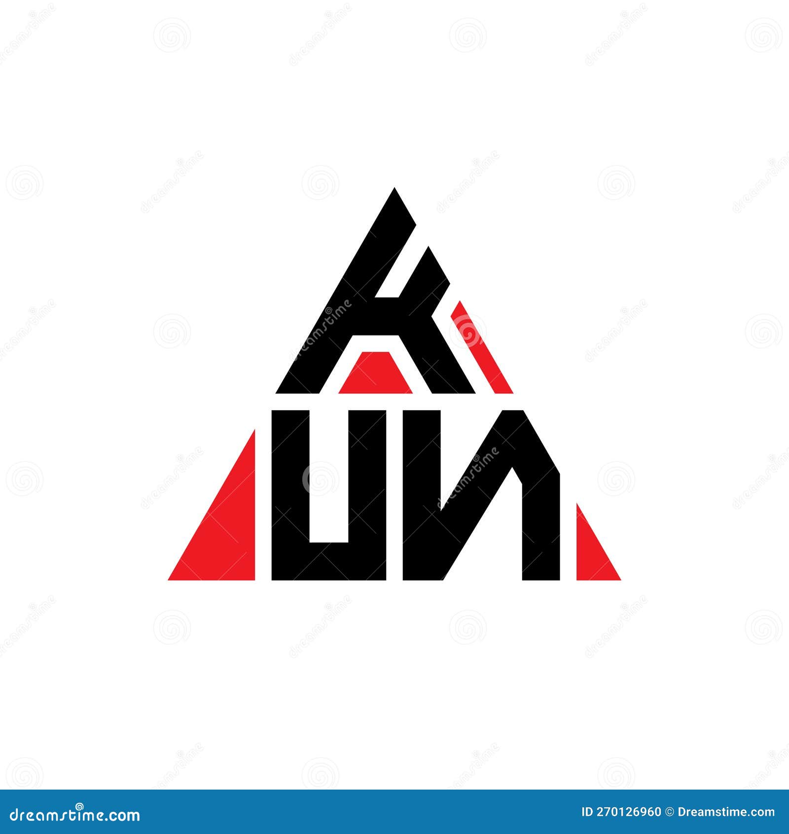 KUN Triangle Letter Logo Design With Triangle Shape. KUN Triangle Logo ...