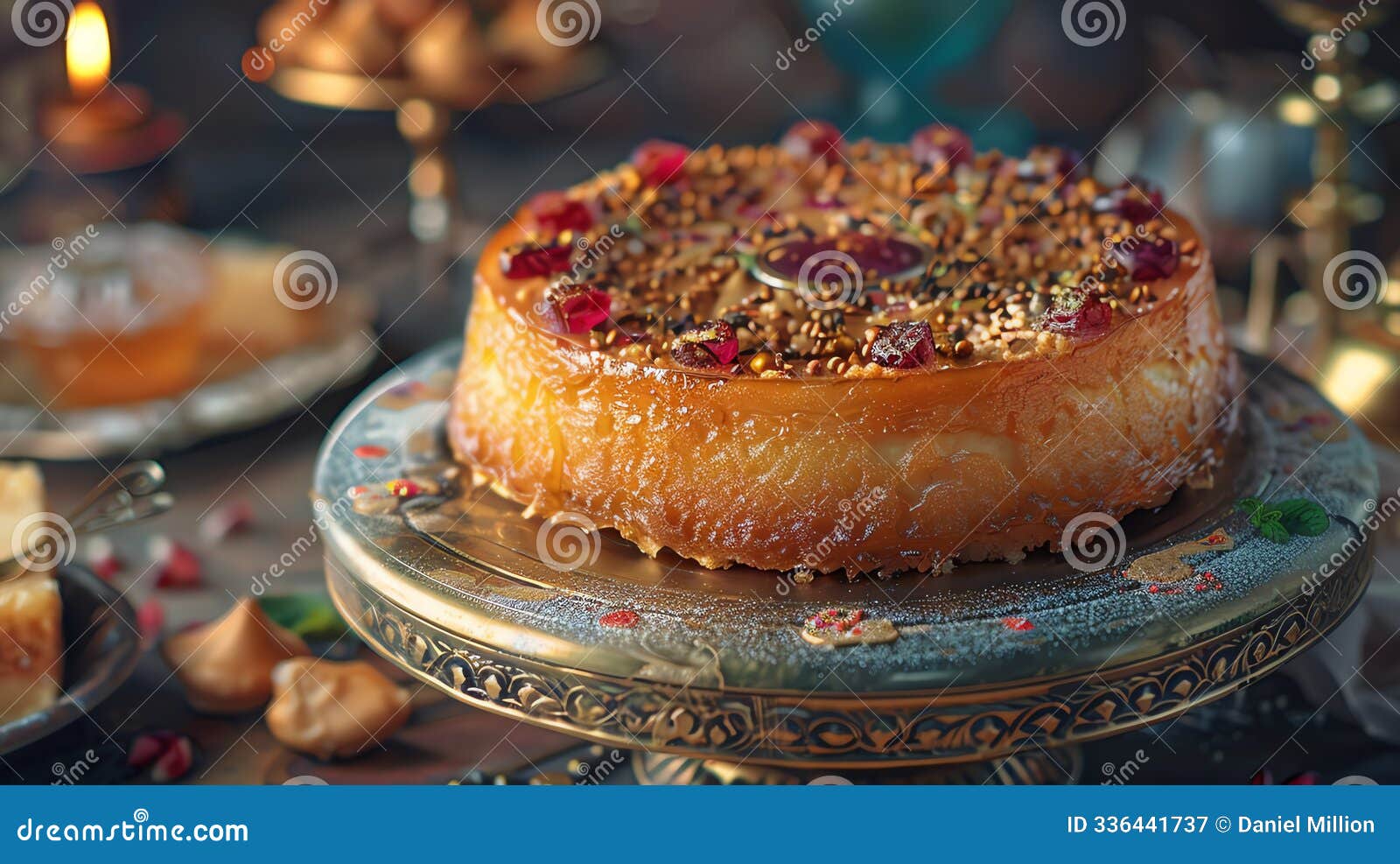 Kunafa islamic arabic food stock illustration. Illustration of cooking ...