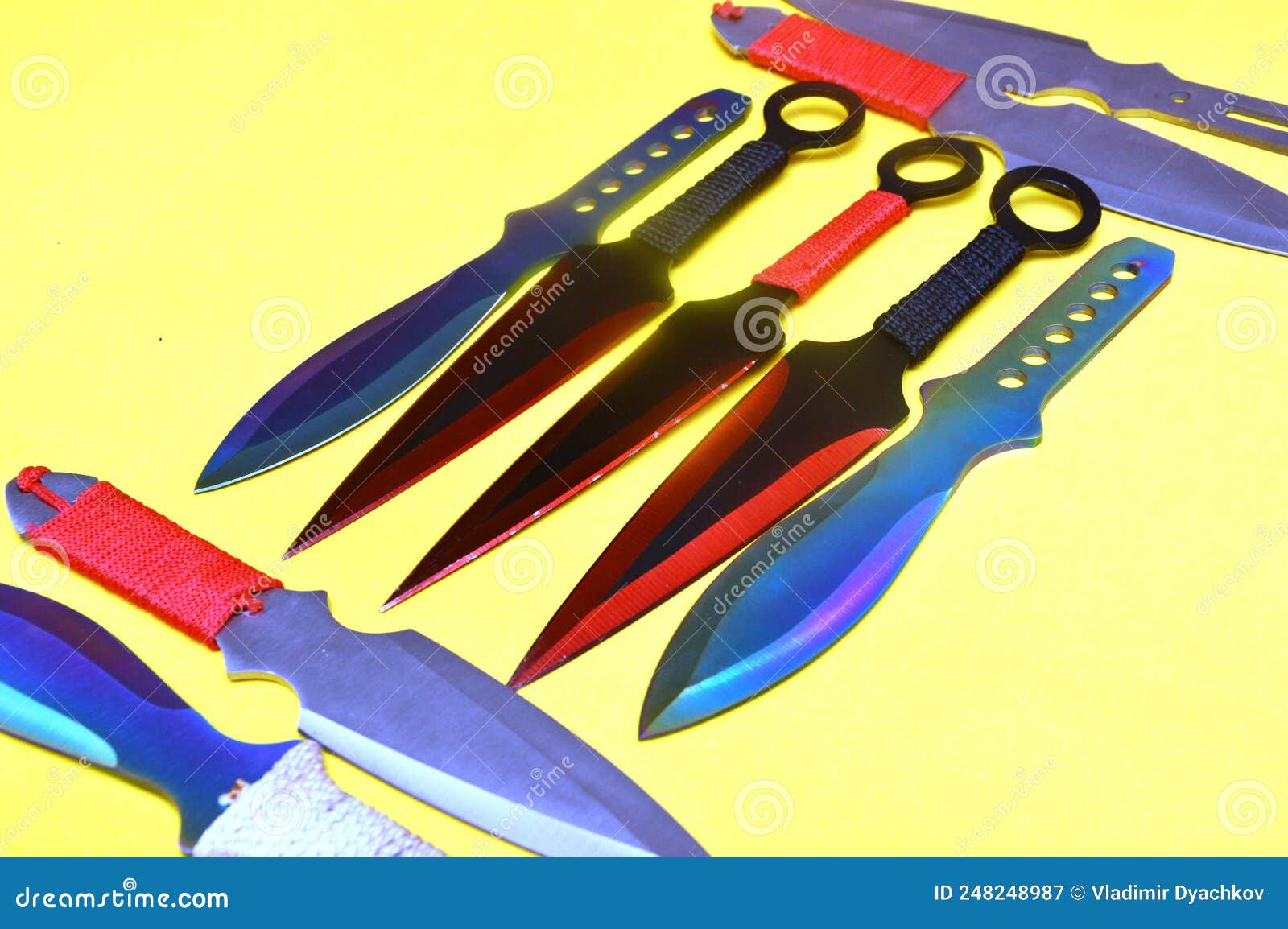 Kunai Combat Throwing Knife Stock Image - Image of fight, board: 248248987