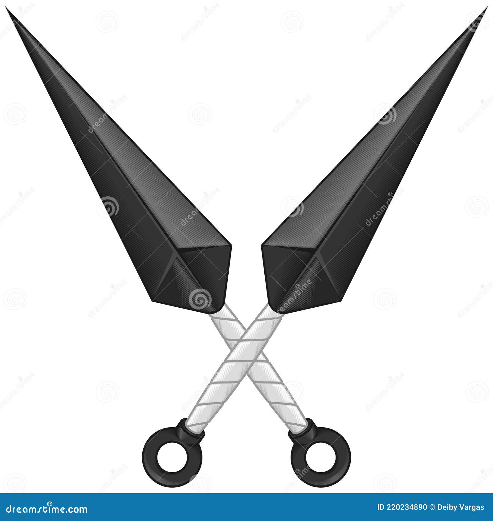 Kunai ninja weapon stock vector. Illustration of metal - 220234890
