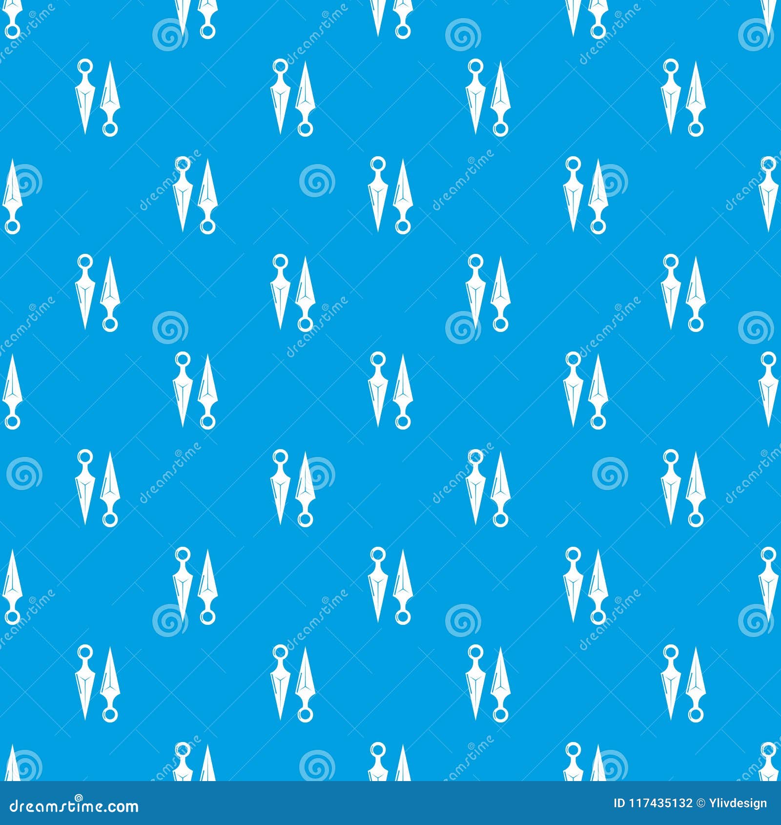 Kunai Pattern Vector Seamless Blue Stock Vector - Illustration of ...