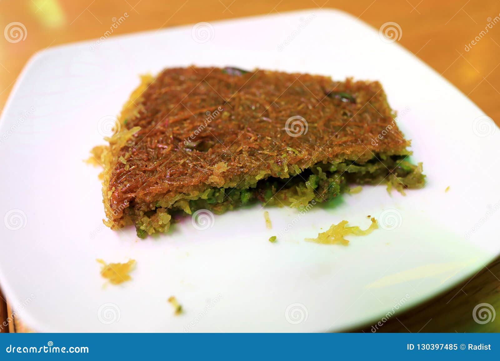 Kunefe on plate stock image. Image of kunafah, kanafeh - 130397485
