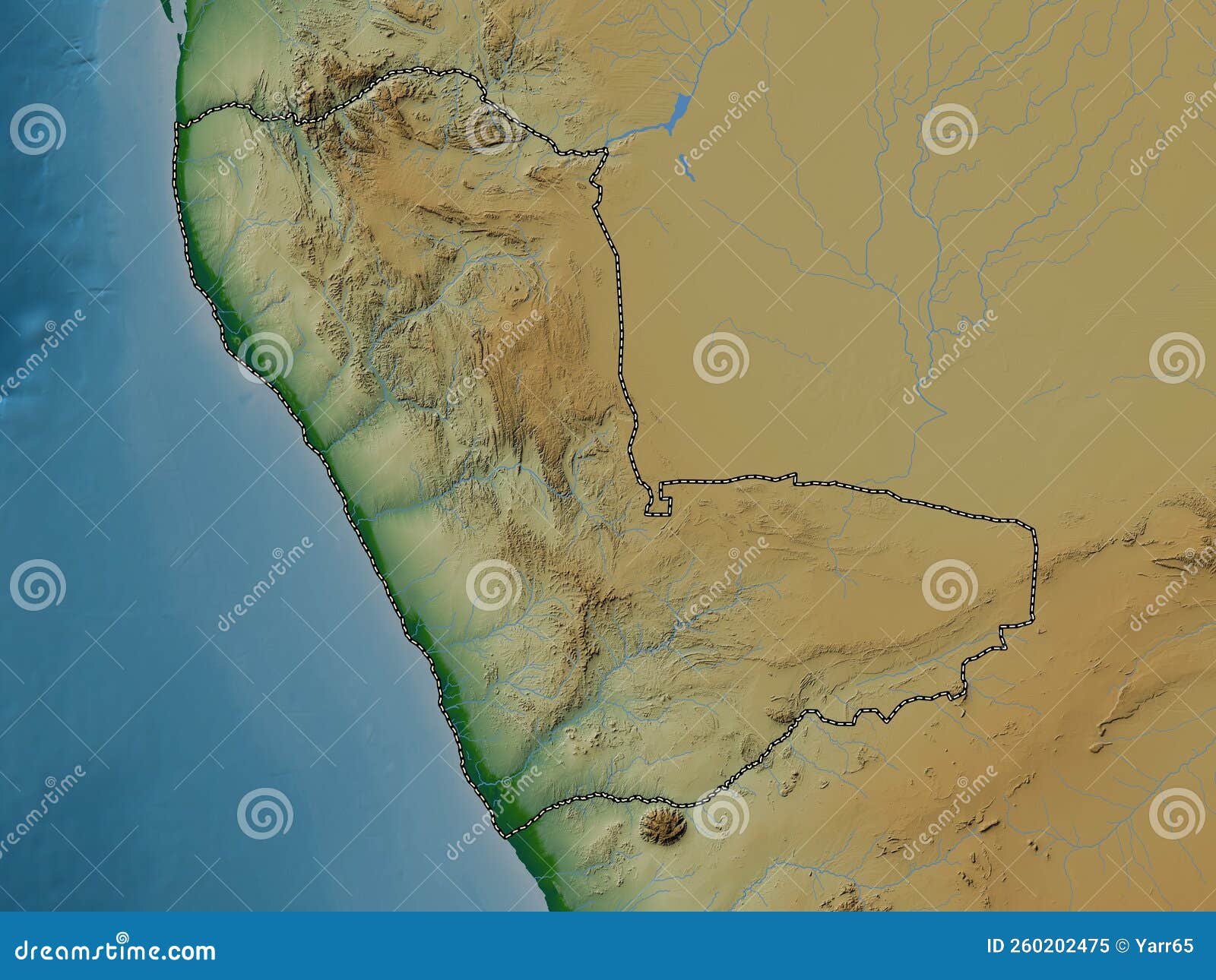 Kunene, Namibia. Physical. No Legend Stock Illustration - Illustration ...