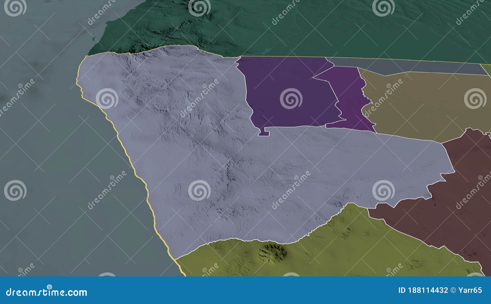 Kunene, Namibia - Highlighted. Administrative Stock Illustration ...