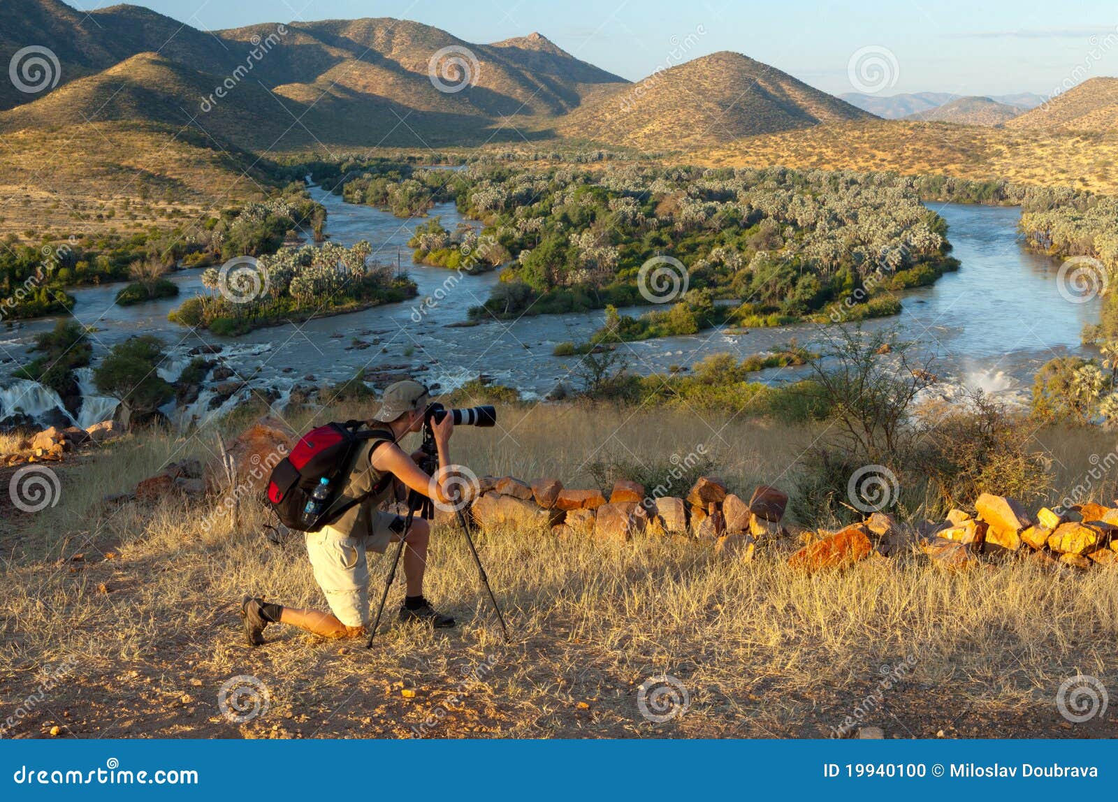 Kunene river, Namibia stock photo. Image of sunset, kunene - 19940100