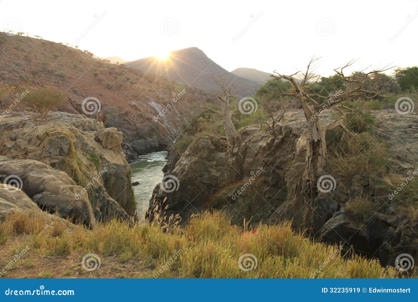 Kunene River Near Epupa Falls Stock Image - Image of water, kaokoland ...