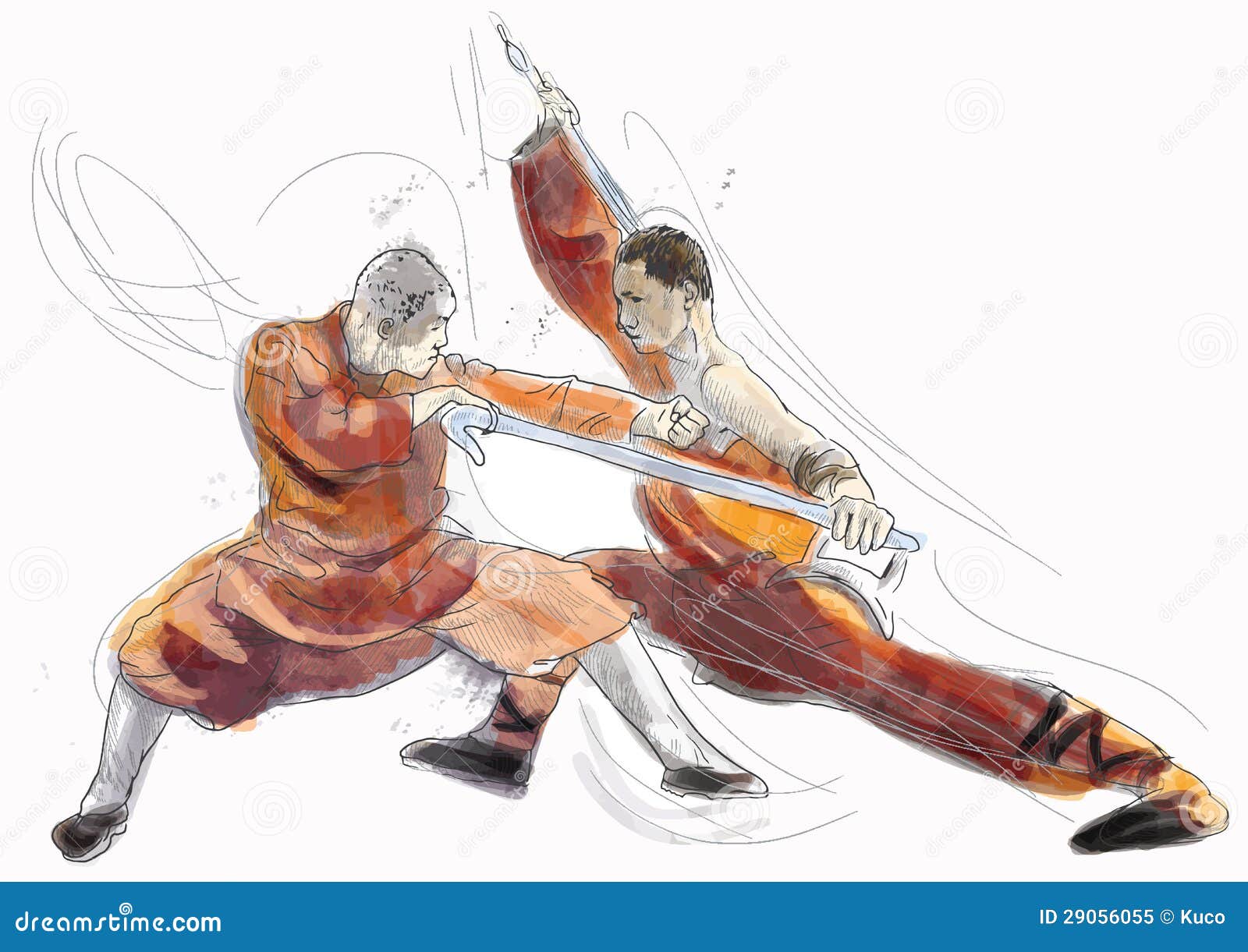 Kung fu stock vector. Illustration of artistic, fighter - 29056055